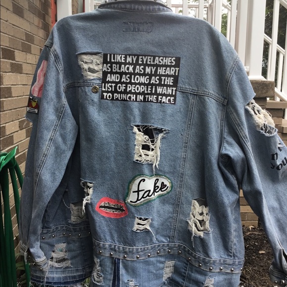 Handmade | Jackets & Coats | Destroyed Badass Jean Jacket | Poshmark